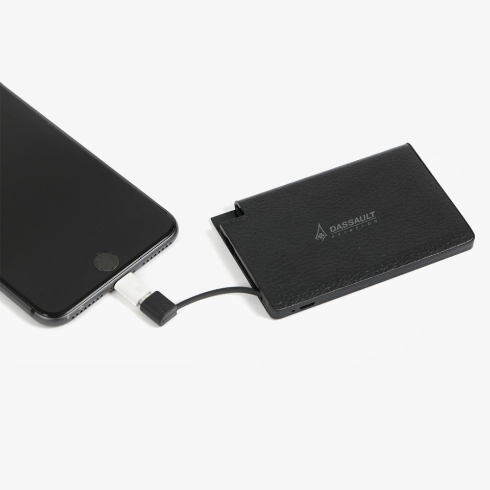 Extra Slim Leather Power Bank — Dassault Aviation | AME