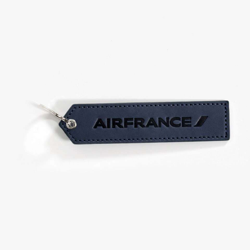 Navy Blue Leather Remove Keychain — Air France | AME